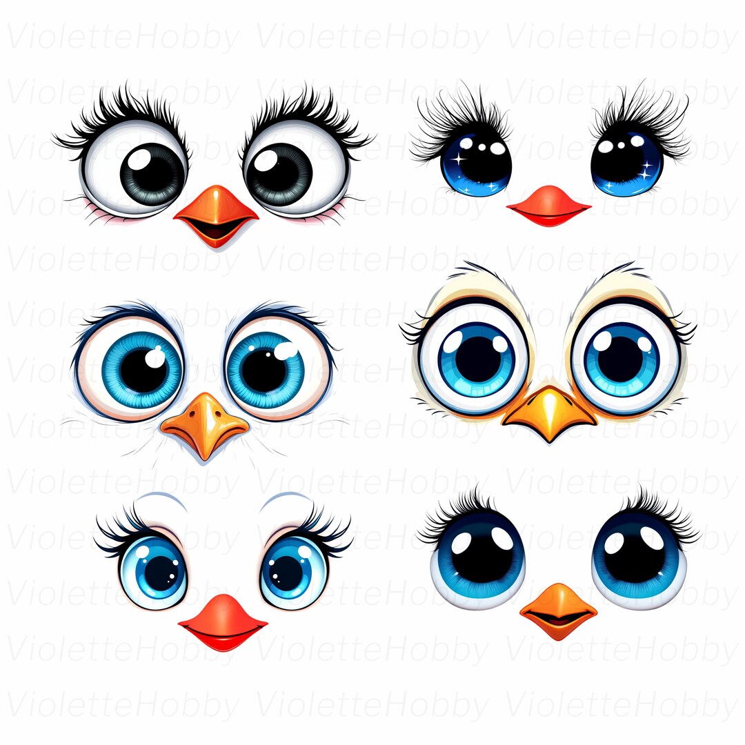Bunny & Chick Faces Clipart: Edible Printing, Cookie Decor (40 PNG ...