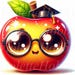 Cute Apple Character PNG Clipart – Back to School Art (digital Download ...
