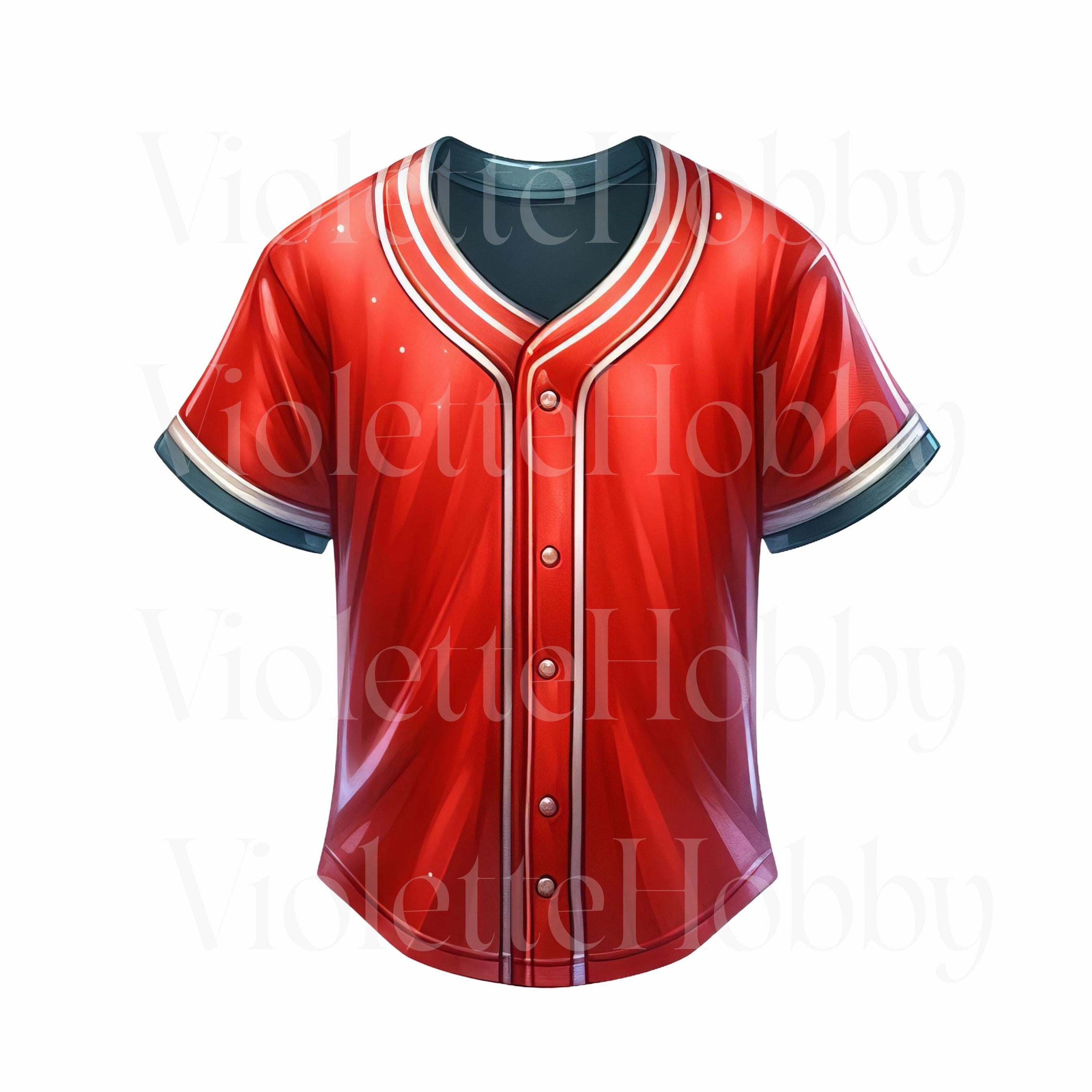 Baseball Player Clipart: Red Uniform, Sports Illustration (15 PNG ...