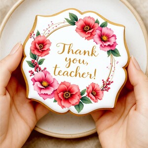 Thank You Teacher Floral PNG Clipart | Round Flower Frames With Quotes ...