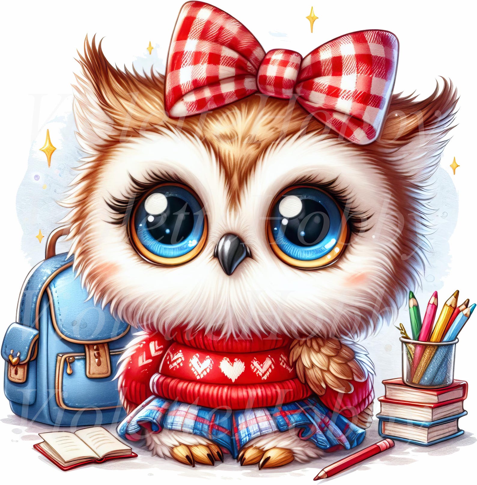 10 Png|back to School|adorable Cartoon Owl Illustrations - Digital PNG ...