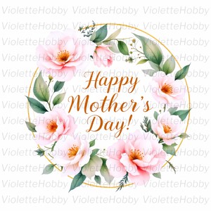 Mother’s Day Clipart Bundle | Watercolor Floral PNG | Happy Mother's ...
