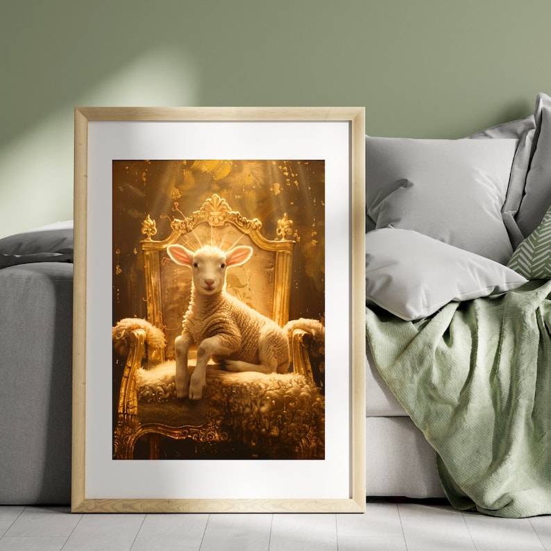 Lamb of God on Throne, Christian Art Printable (digital Download) - Etsy