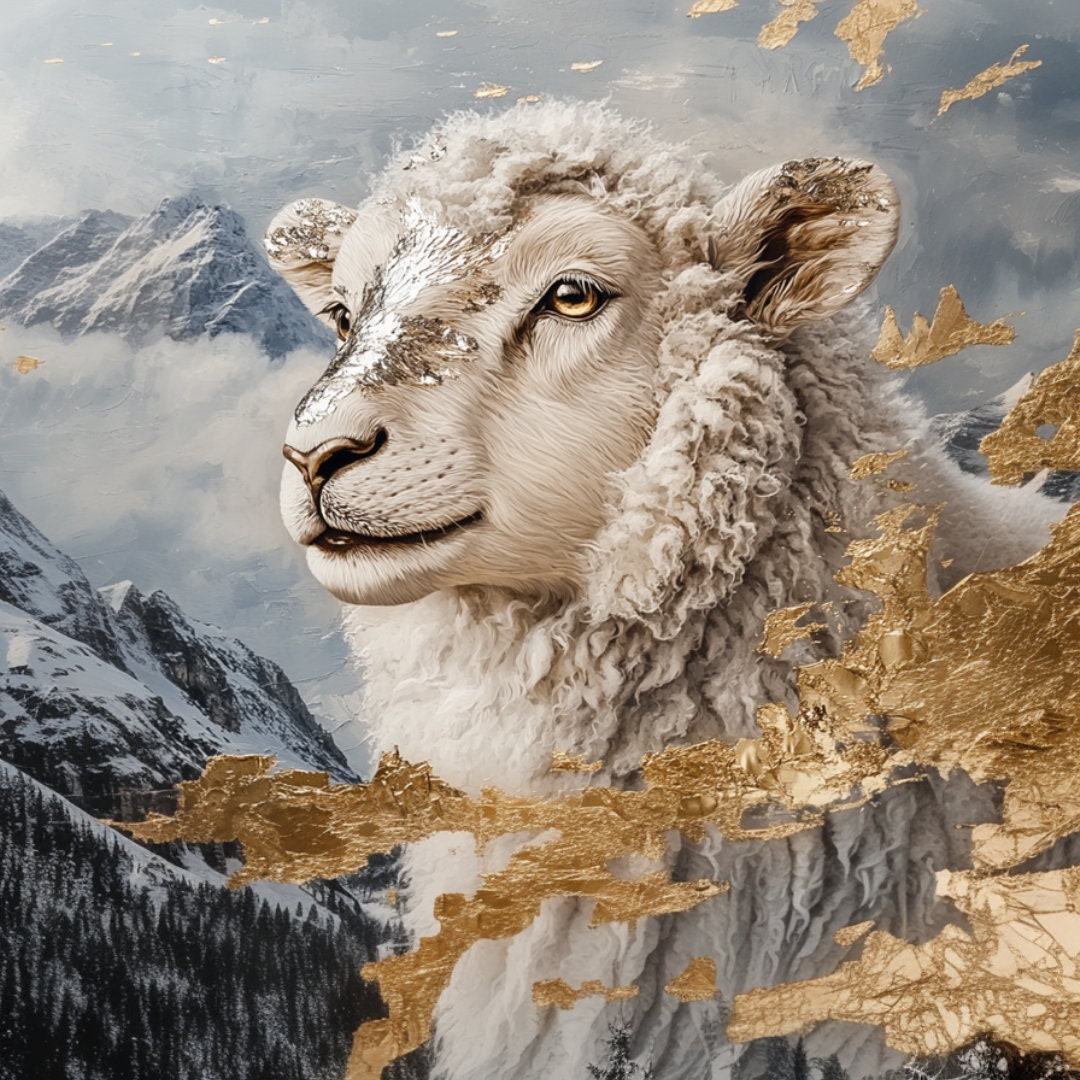 Golden Lamb of God, DIGITAL DOWNLOAD, Inspirational Gospel Wall Art ...