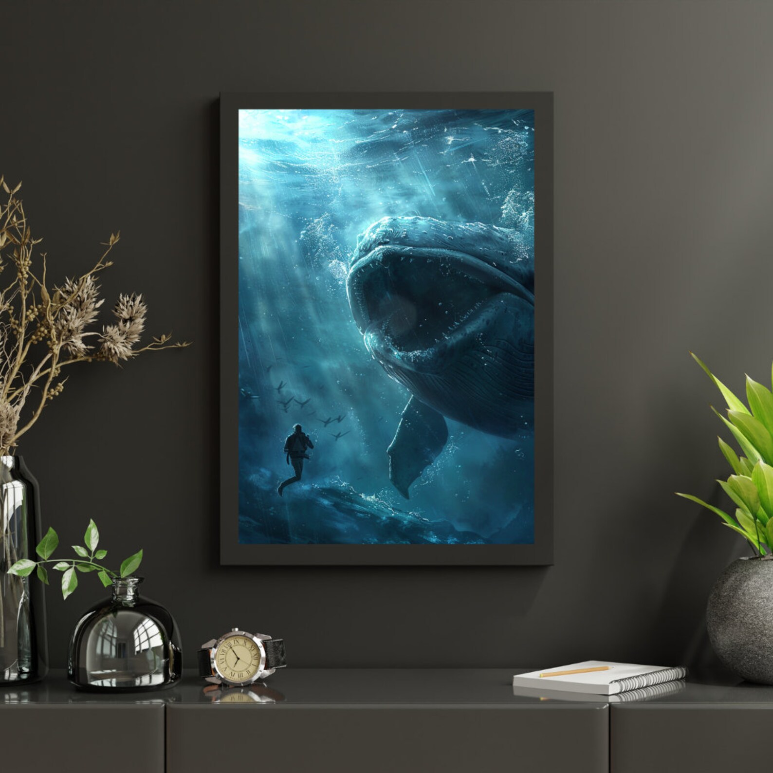 Jona and the Great Whale DIGITAL DOWNLOAD, Bible Art, Modern Bible ...