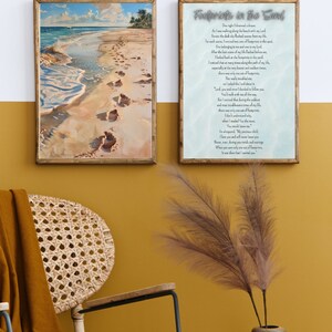 Footprints in the Sand DIGITAL DOWNLOAD Modern Bible Wall Art Home ...