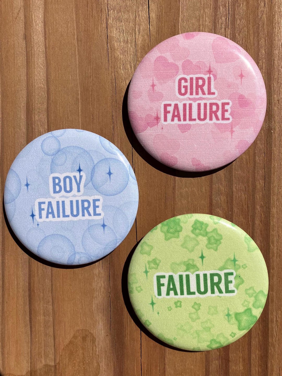 Girl Failure/boy Failure/failure/2.25”/58mm Pin - Etsy