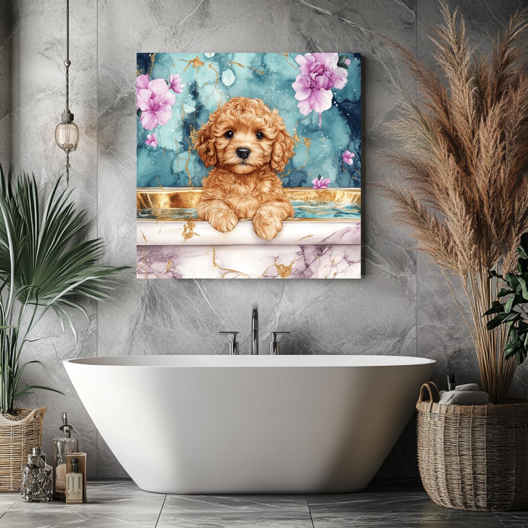 Bathtime Cavoodle Digital Art Download - Etsy