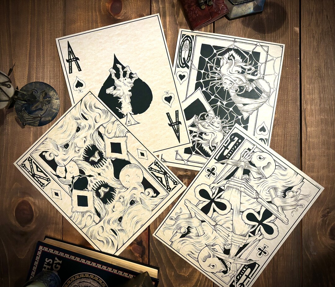 Face Cards, Hand Illustrated by Terry Bouchie - Etsy