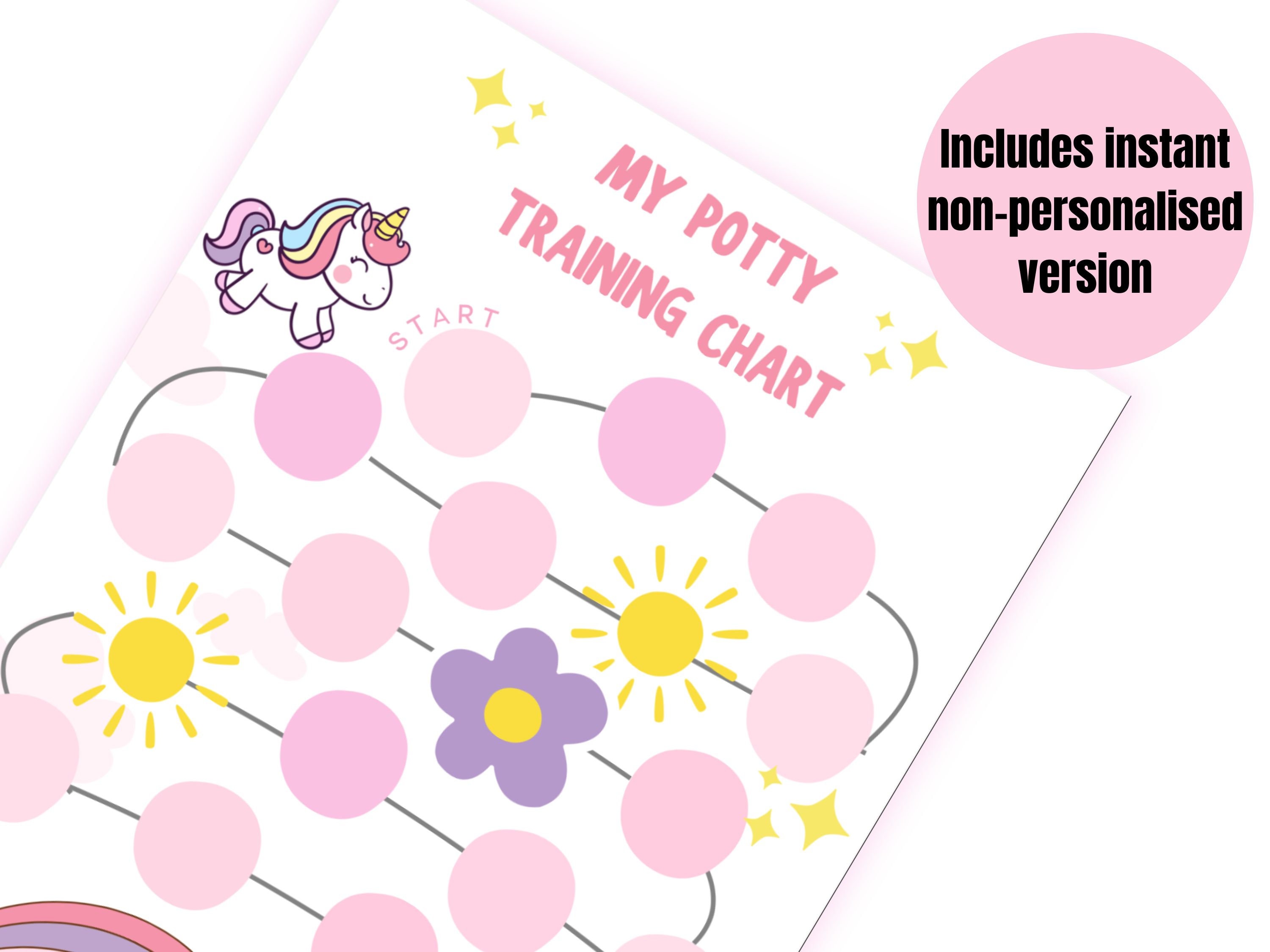 Personalised Unicorn Toilet Training Reward Chart, Printable INSTANT ...