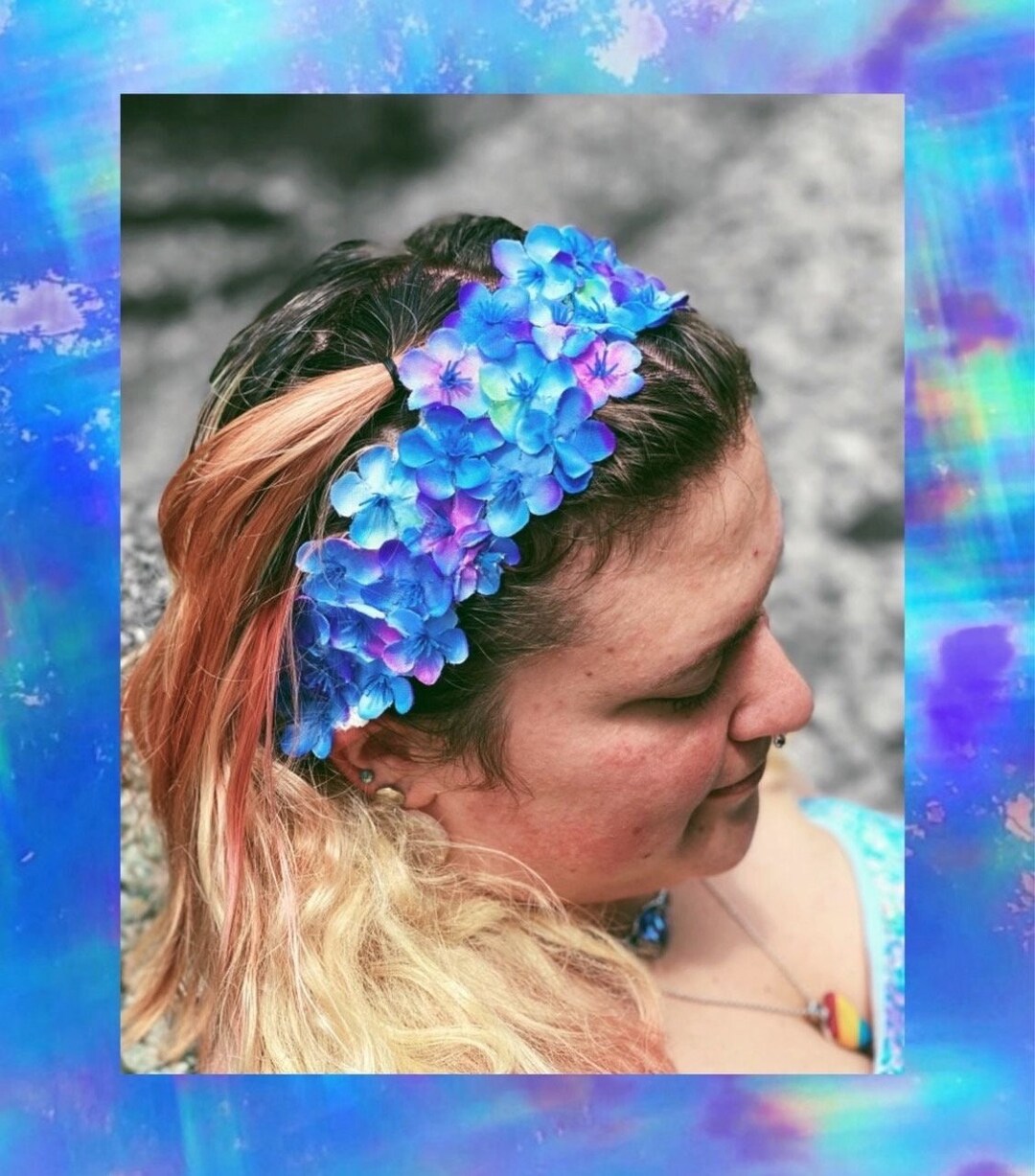 Mermaid Flower Crown, Mermaid Floral Crown, Mermaid Floral Headband ...