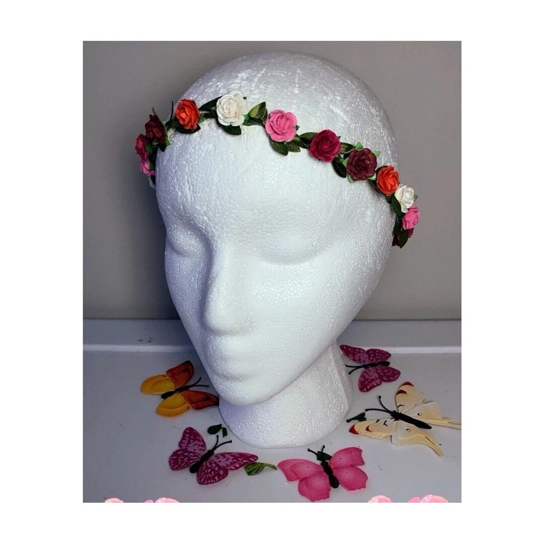 Lesbian Pride Flag Colors Flower Crown, Lesbian Flower Crown, Lesbian ...