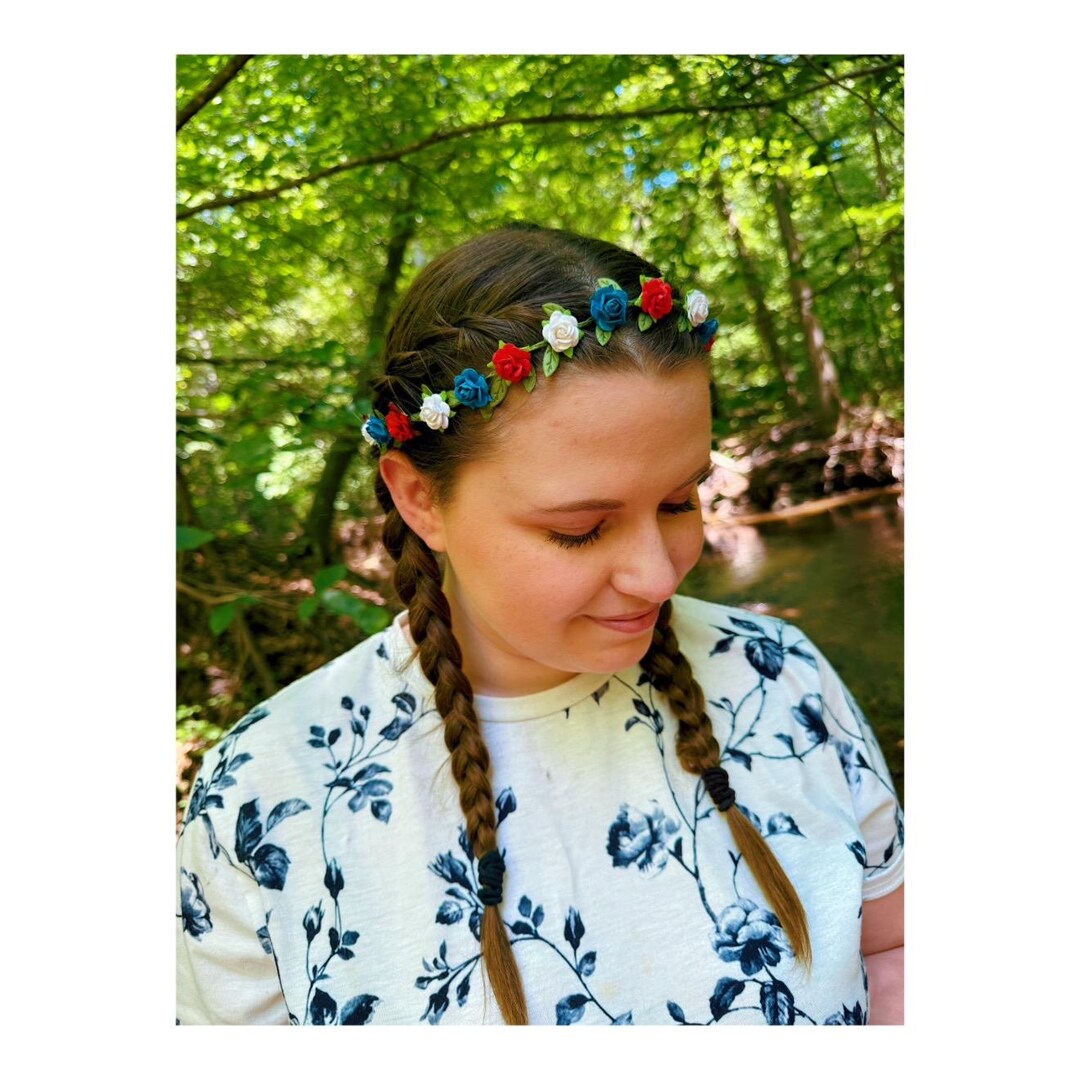 Fourth of July Flower Crown, Independence Day Flower Crown, Red, White ...