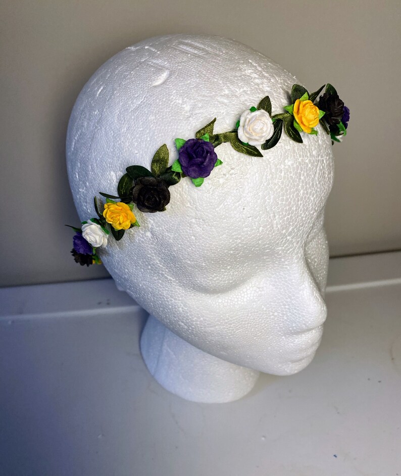 Nonbinary Pride Flag Colors Flower Crown, Nonbinary Pride Flower Crown ...