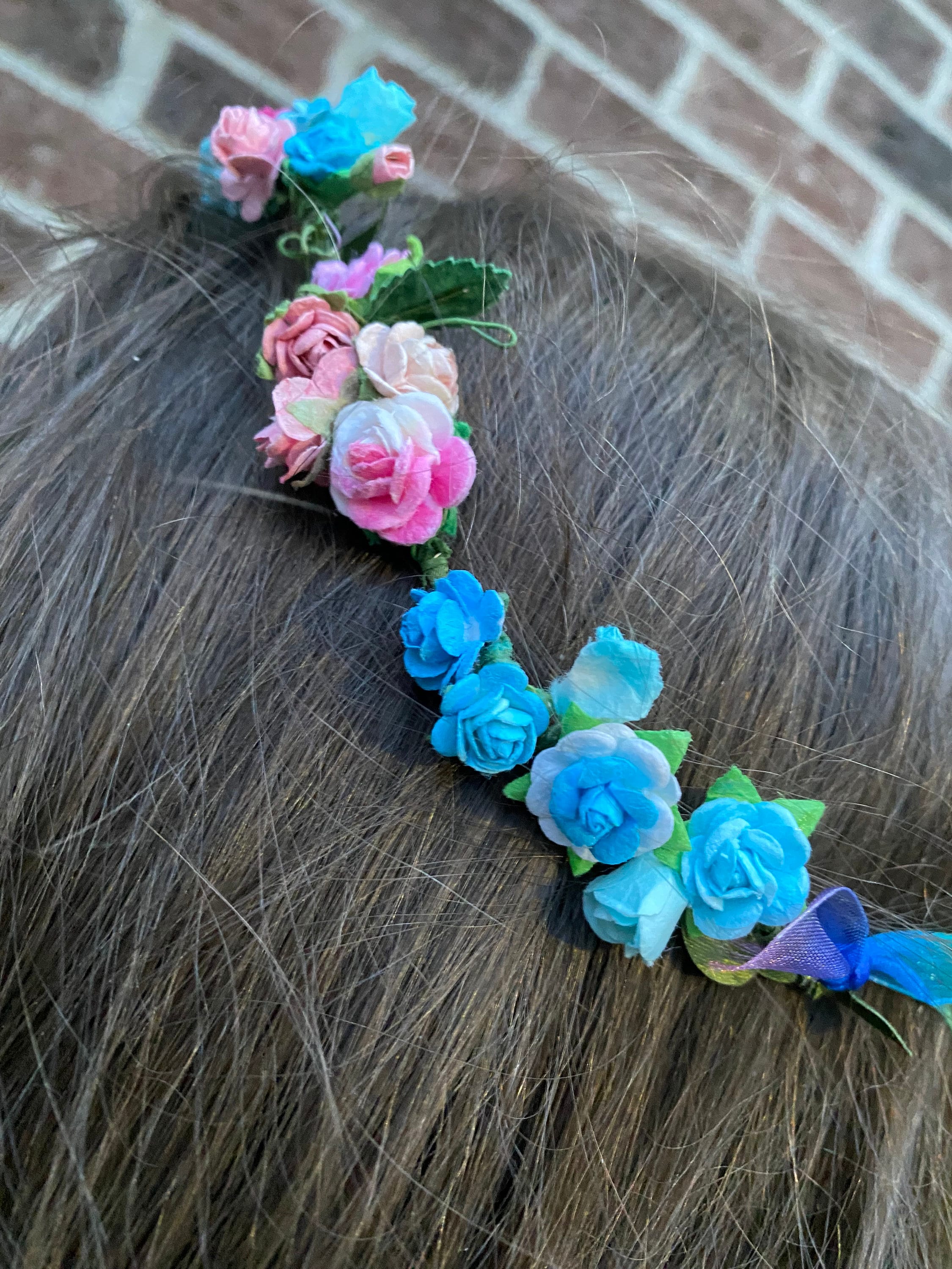 Transgender Pride Flag Colors Rose Woodland Flower Crown, Transgender ...