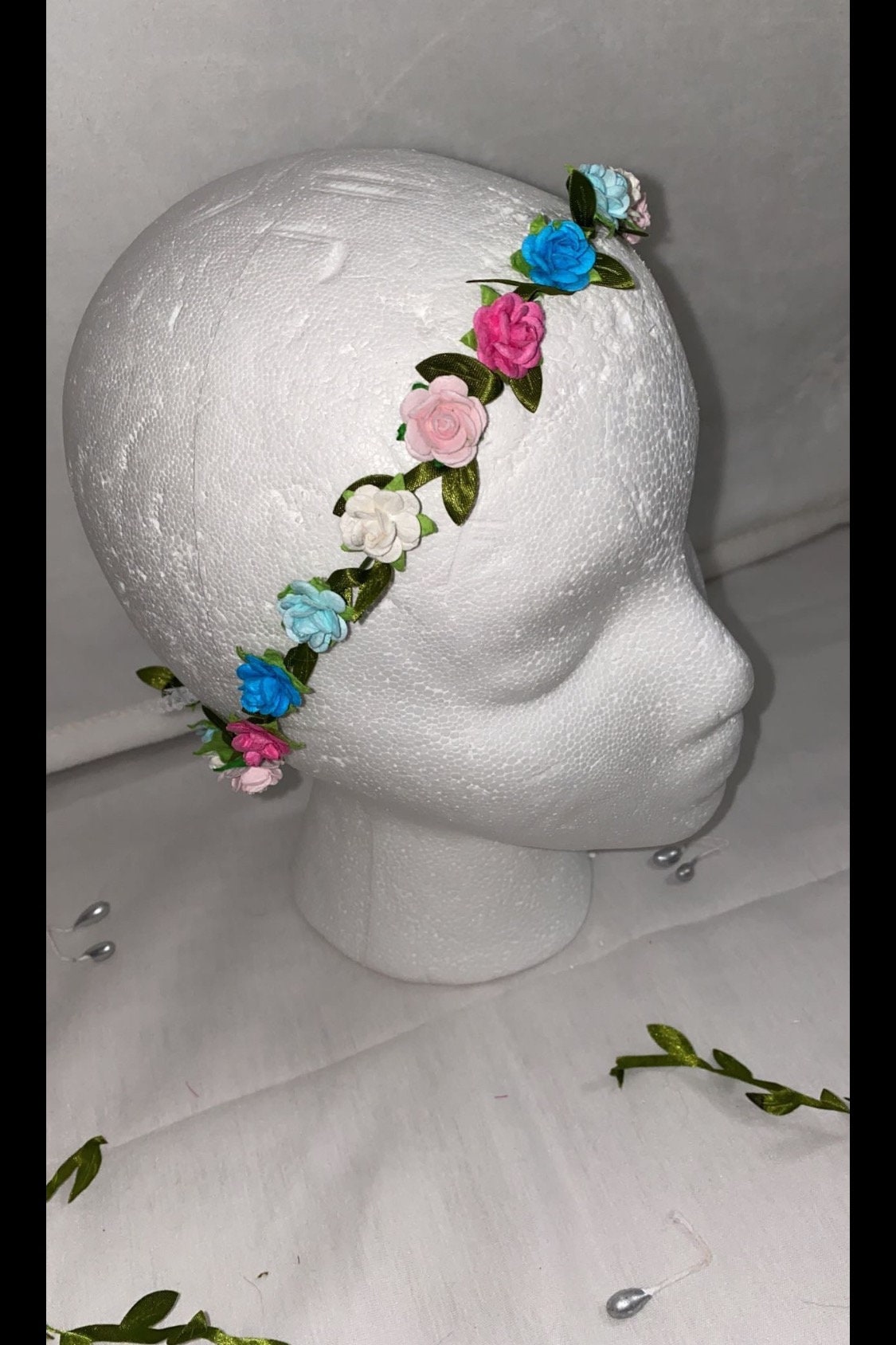 Transgender Pride Flag Colors LGBTQ Rose Flower Crown, Transgender ...