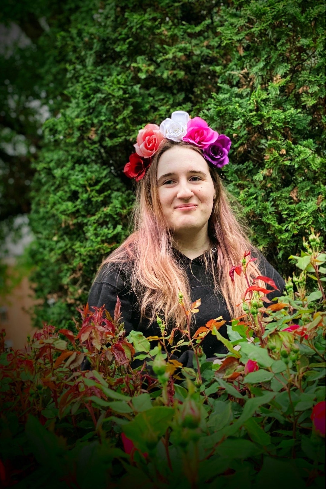 Lesbian Pride Flag Colors Floral Headband, Lesbian Pride Flower ...