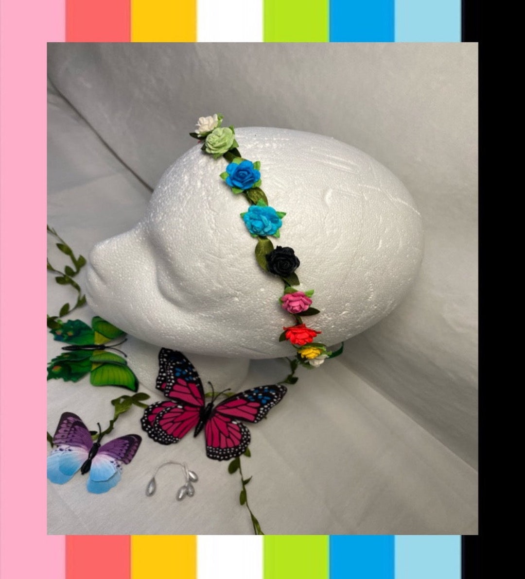 Queer Pride Flag Colors Flower Crown, Queer Pride Flower Crown, Queer ...