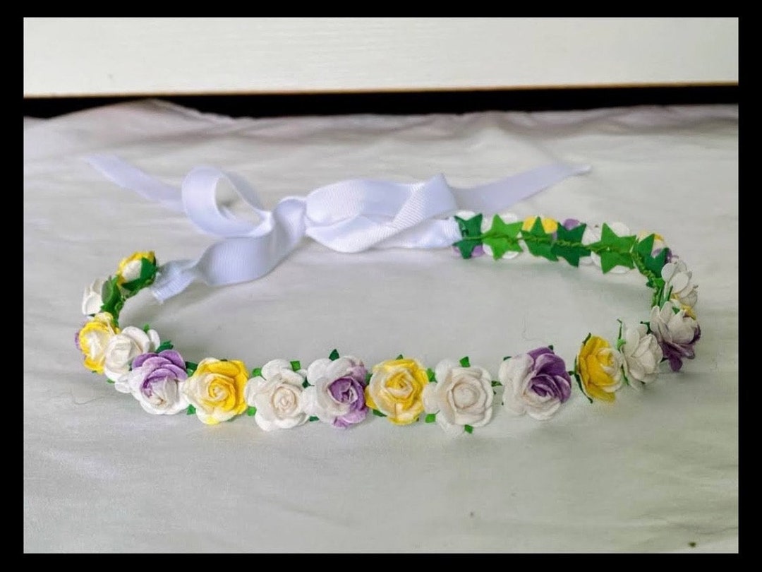 Nonbinary Pride Flag Colors Rose Flower Crown, Nonbinary Pride Rose ...
