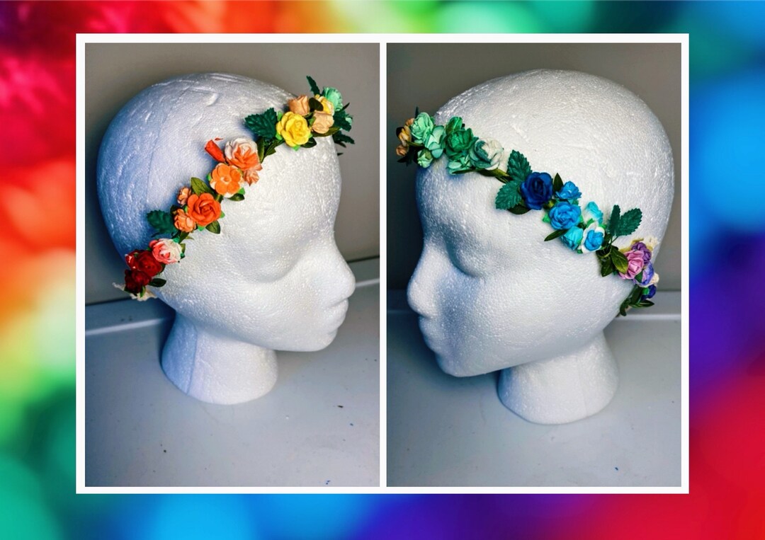 Rainbow Woodland Flower Crown, Gay Pride Flower Crown, LGBTQ Pride ...
