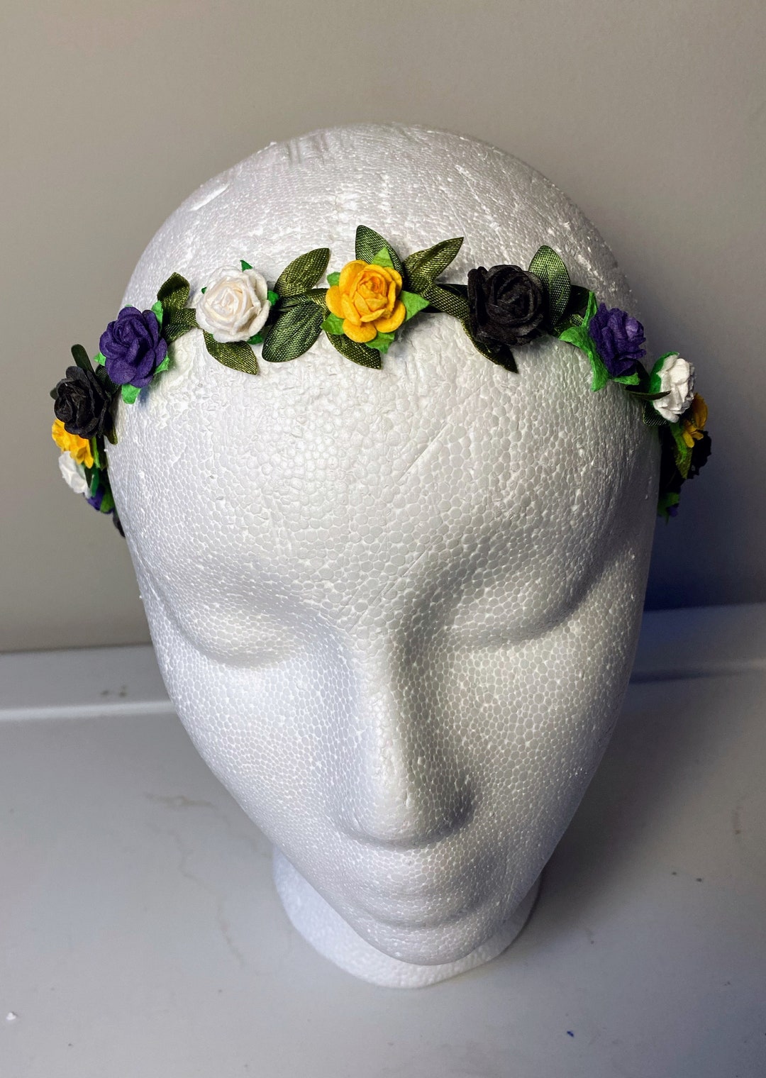 Nonbinary Pride Flag Colors Flower Crown, Nonbinary Pride Flower Crown ...