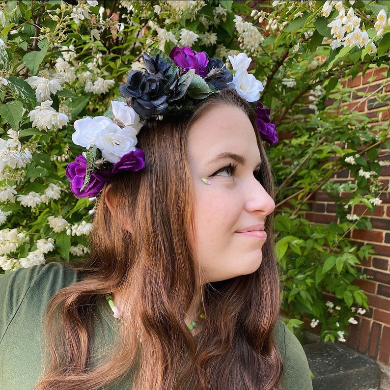 Asexual Pride Flag Colors Flower Crown, Asexual Pride Floral Head ...