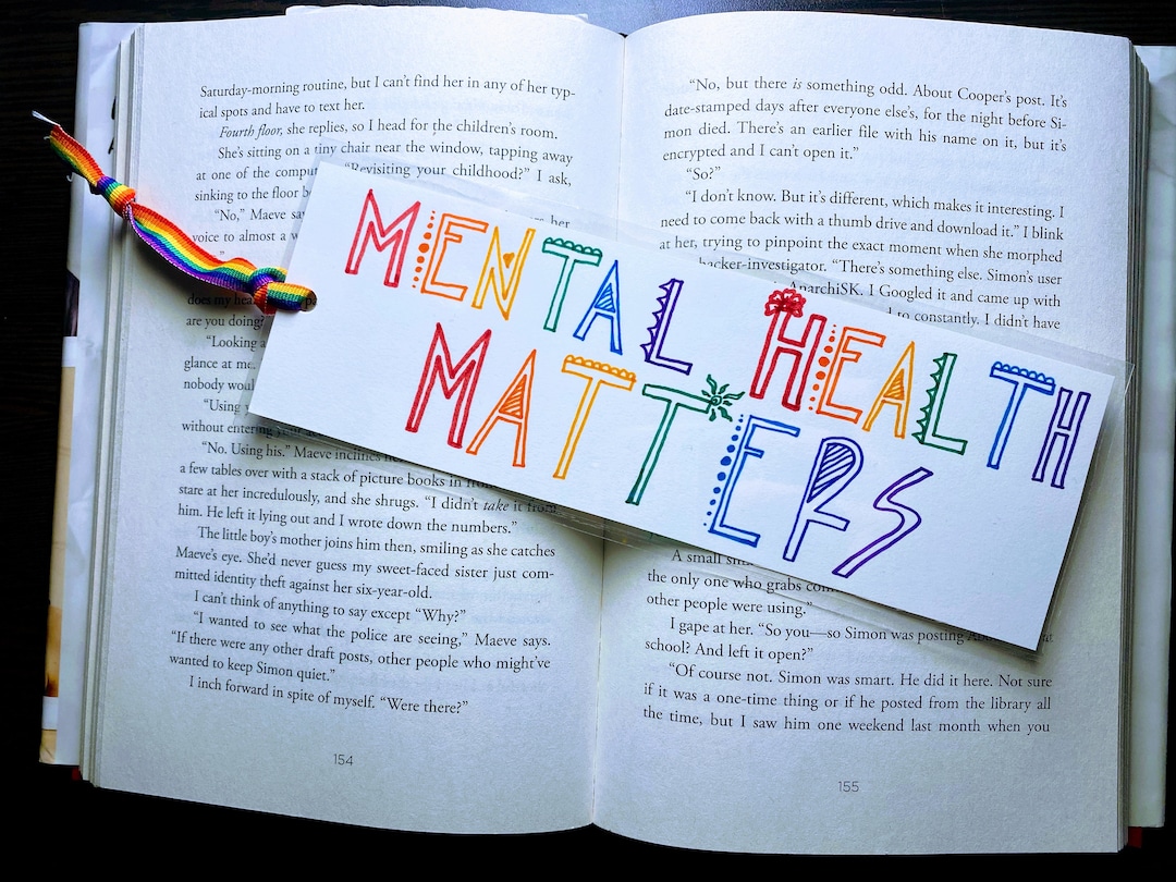 Rainbow Mental Health Bookmark, Mental Health Matters Bookmark, Rainbow ...