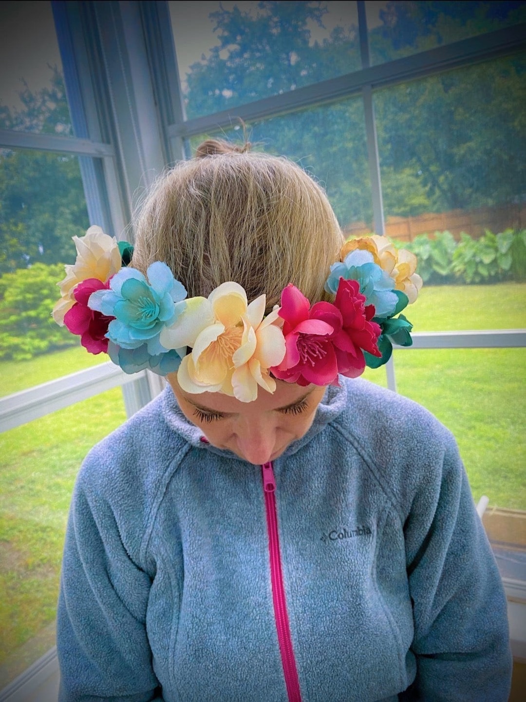 Pansexual Pride Flag Colors Flower Crown, Multicolored Flower Crown ...