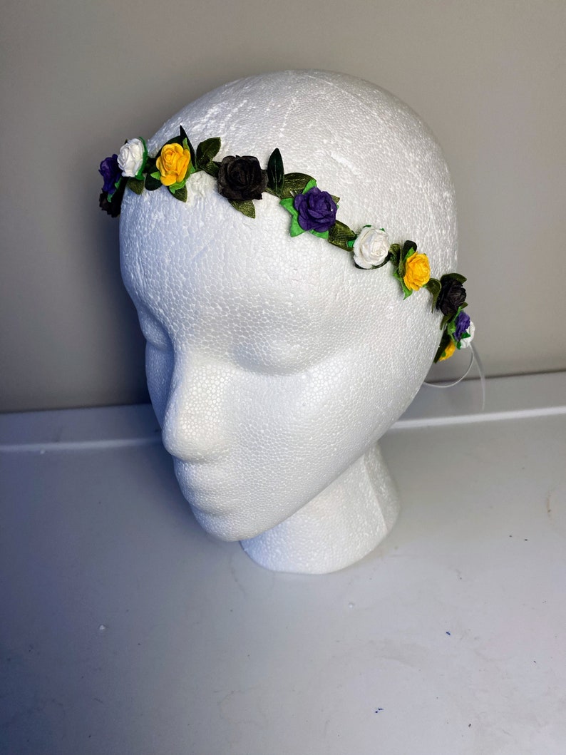 Nonbinary Pride Flag Colors Flower Crown, Nonbinary Pride Flower Crown, Nonbinary Pride Floral ...