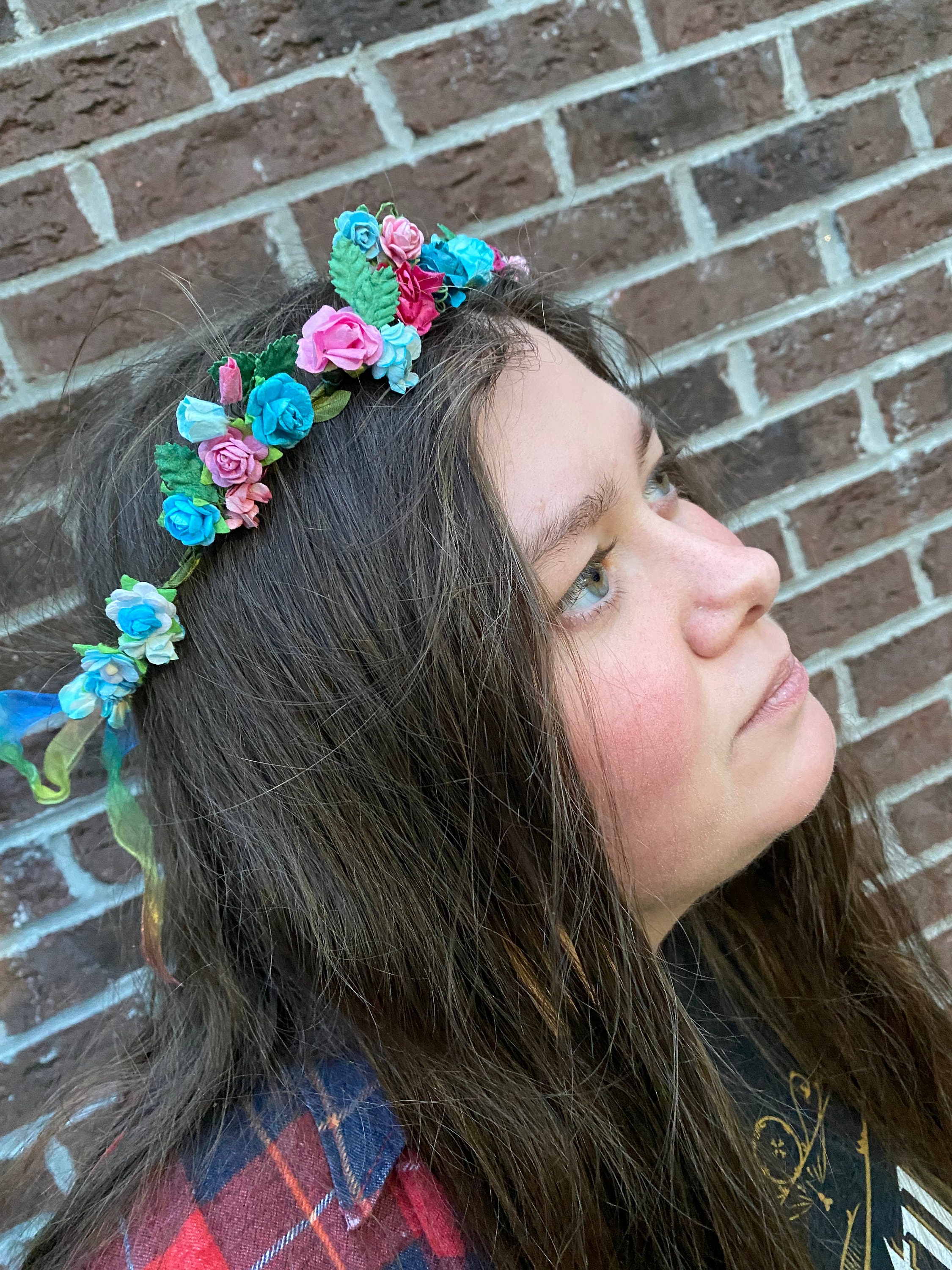 Transgender Pride Flag Colors Rose Woodland Flower Crown, Transgender ...