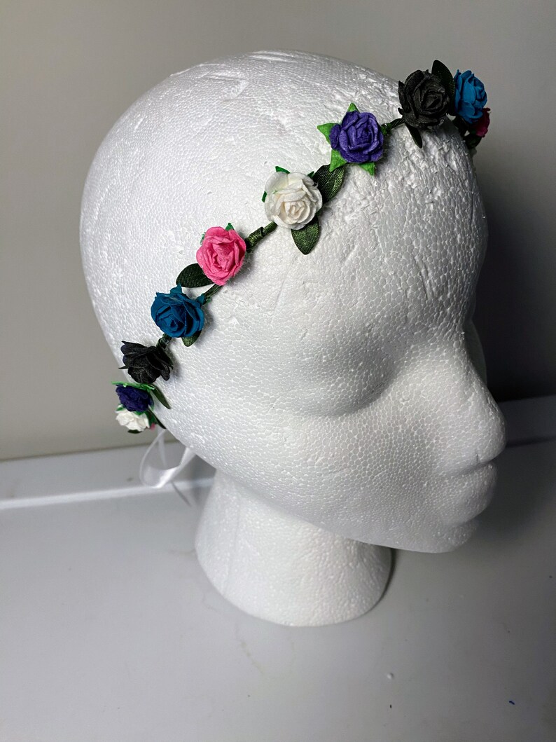 Genderfluid Pride Flag Colors Flower Crown, Genderfluid Pride Flower ...