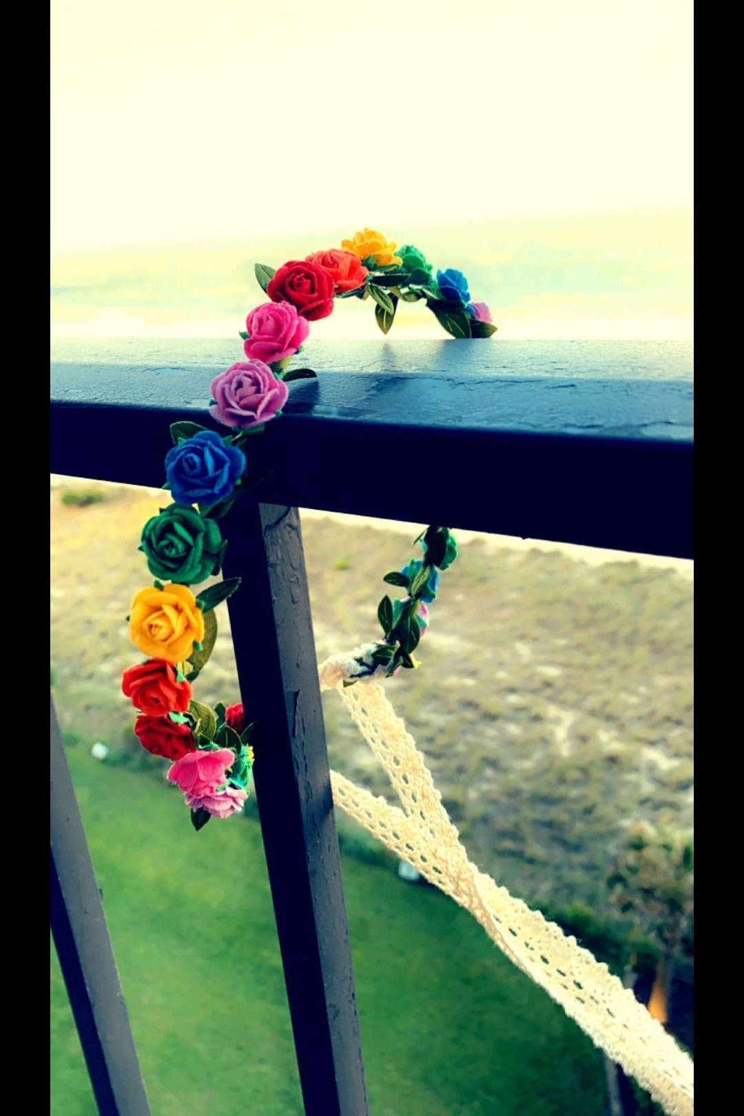 LGBTQ Vibrant Rose Rainbow Gay Pride Flag Colors Flower Crown, Rainbow ...