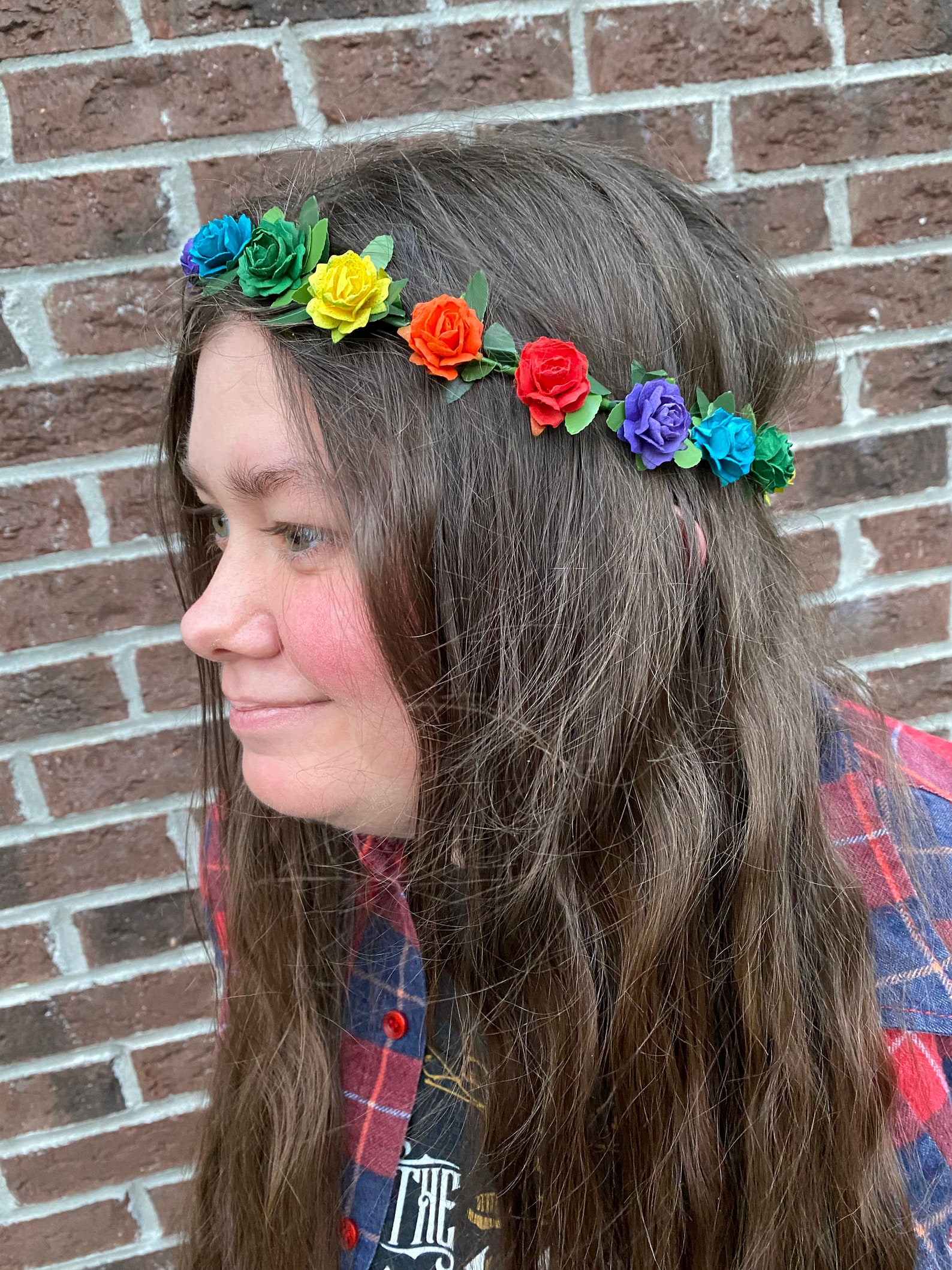 Rainbow Rose Gay Pride Woodland Flower Crown, Rainbow Flower Crown ...