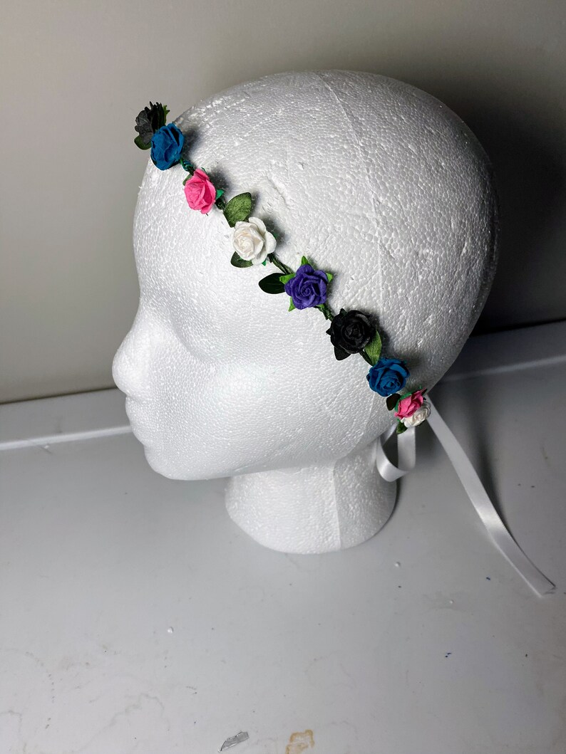 Genderfluid Pride Flag Colors Flower Crown, Genderfluid Pride Flower ...