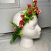 Red Woodland Fairy Flower Crown, Red Floral Head Wreath, Red Halo ...
