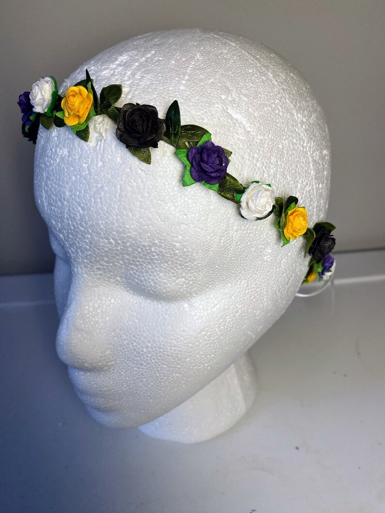 Nonbinary Pride Flag Colors Flower Crown, Nonbinary Pride Flower Crown ...