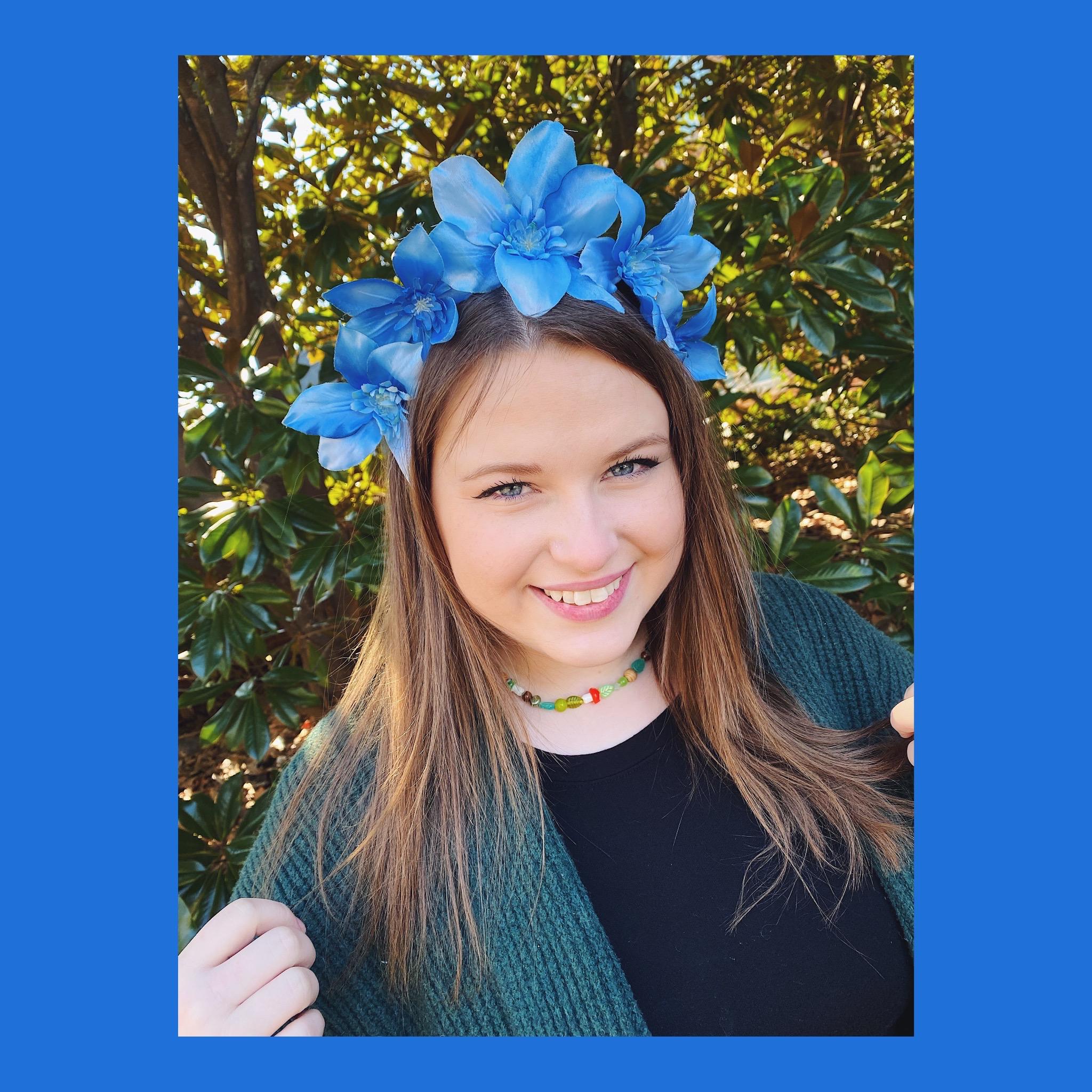 Blue Floral Headband, Blue Flower Crown, Blue Flower Headband, Blue ...