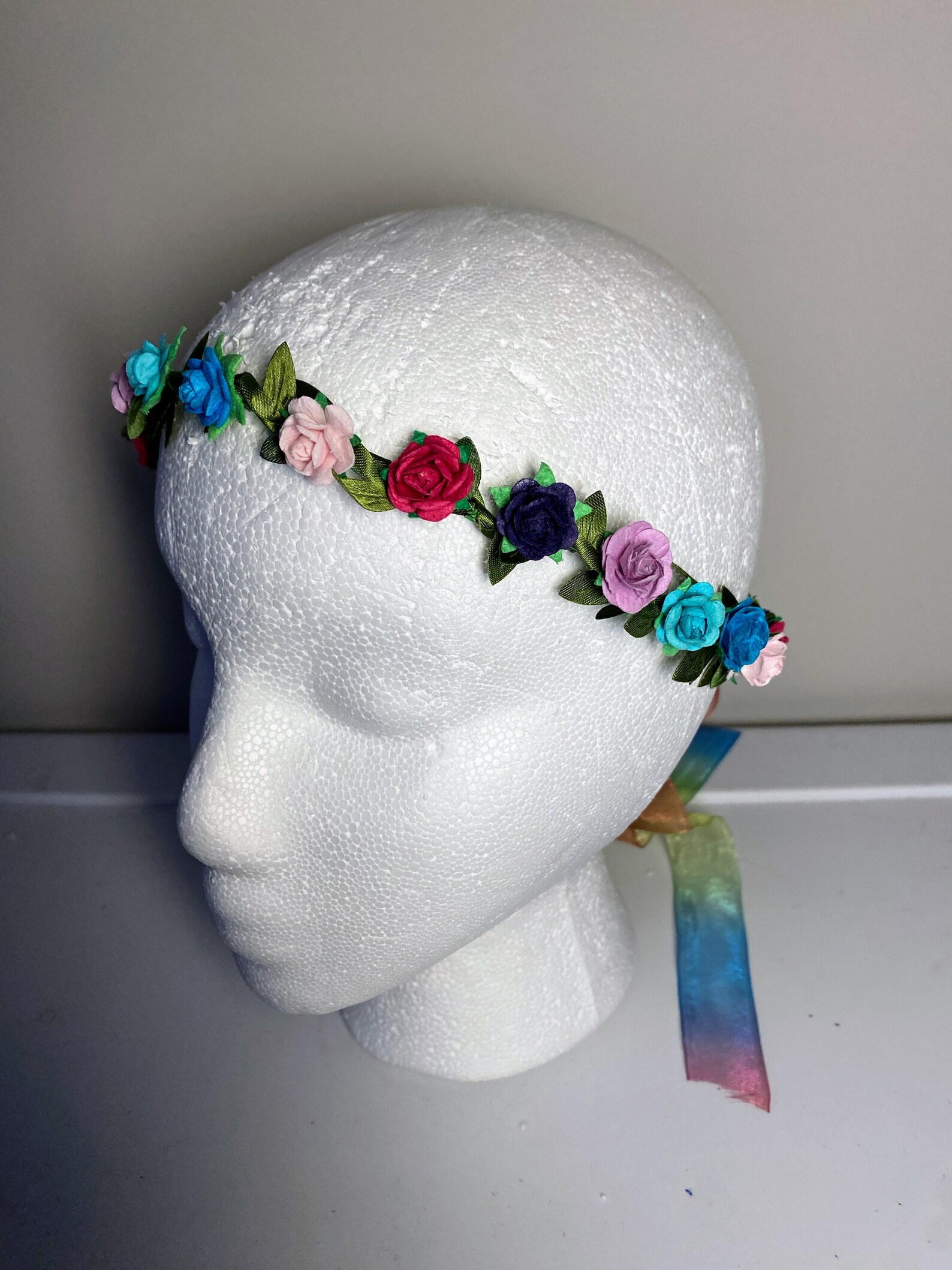 Dainty Bisexual Pride Flag Colors Flower Crown, Bisexual Pride Flower ...