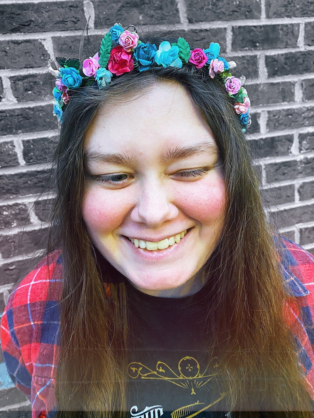 Transgender Pride Flag Colors Rose Woodland Flower Crown, Transgender ...