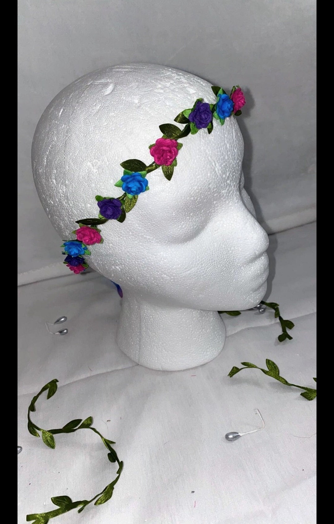 Dainty Bisexual Pride Flag Colors Flower Crown, Bisexual Pride Flower ...