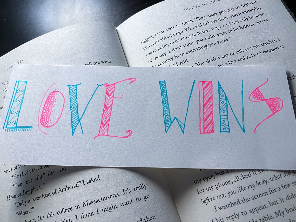 Transgender Pride Flag Colors Love Bookmark, Transgender Pride Bookmark ...