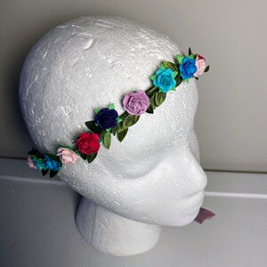 Dainty Bisexual Pride Flag Colors Flower Crown, Bisexual Pride Flower ...