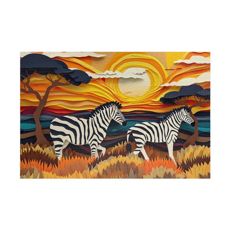 Jigsaw Puzzle Series african Animals Zebras Roaming the Savannah 110 ...