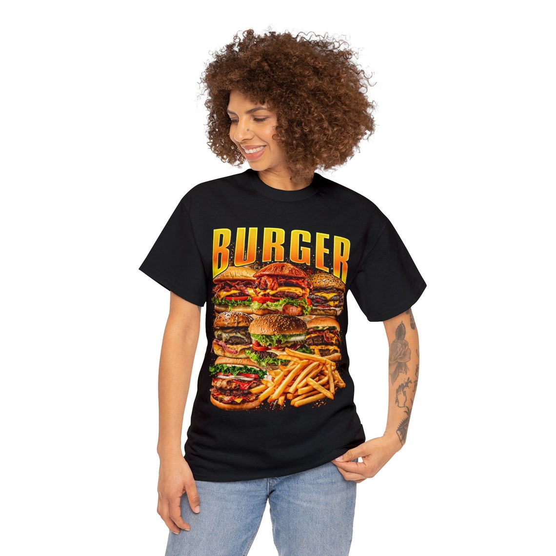 Burger Vintage T-shirt • Retro 90s Graphic Bootleg Tee • Cheeseburger ...