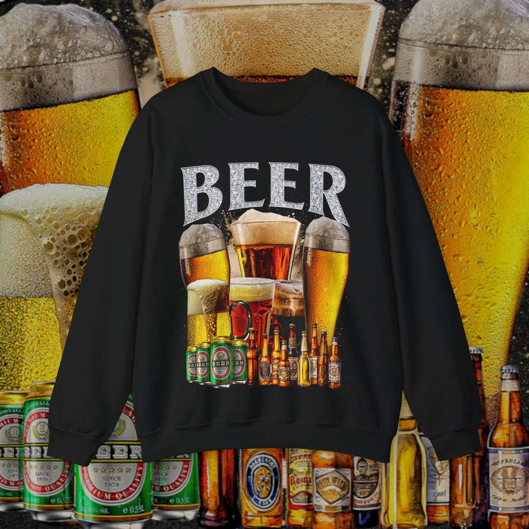 Beer Vintage Sweater • Retro 90s Graphic Bootleg Sweatshirt • Lager IPA ...