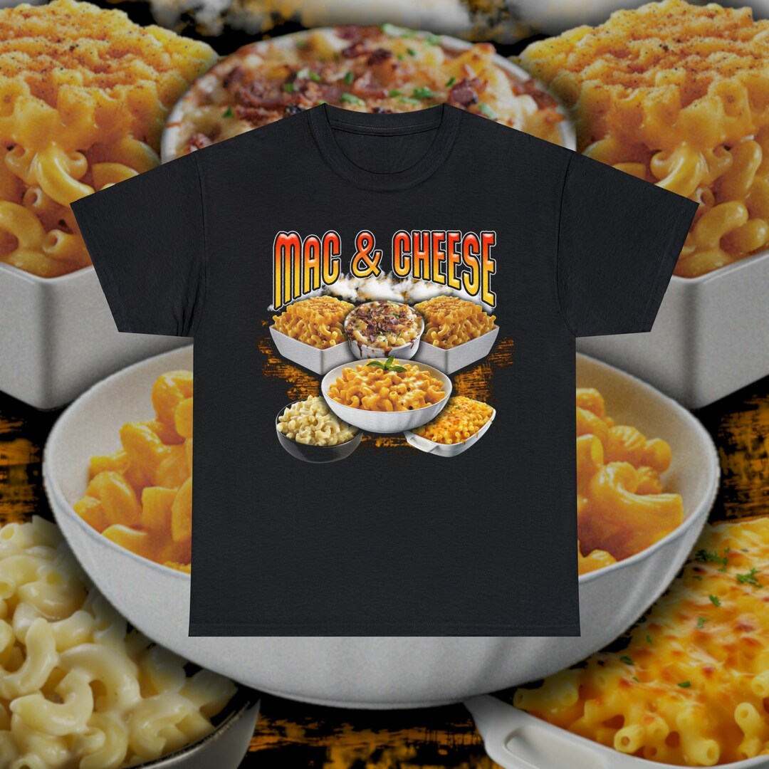 Mac & Cheese Vintage T-shirt • Retro 90s Graphic Bootleg Tee • Macaroni ...
