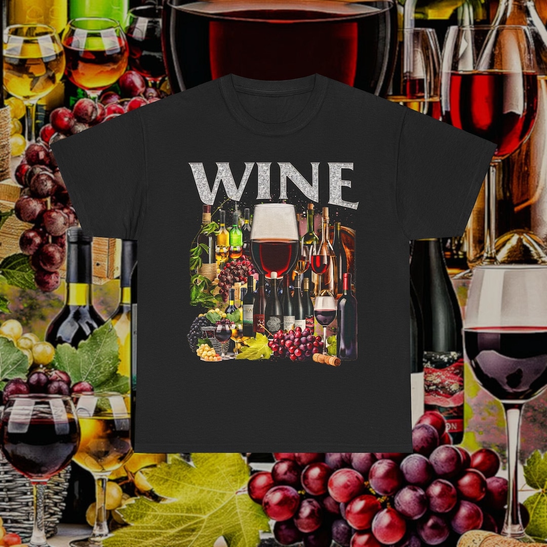 Wine Vintage T-shirt Retro 90s Graphic Bootleg Tee Red White Wine ...