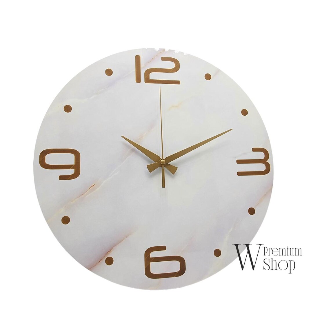 PERSONALIZED Marble Look Clock Gift, Modern Wall Clock, Luxury Clock ...