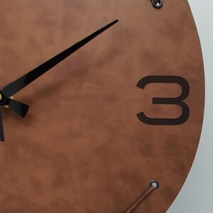 Personalized Luxury Clock, Leather Clock Gift, Large Wall Clock Modern ...