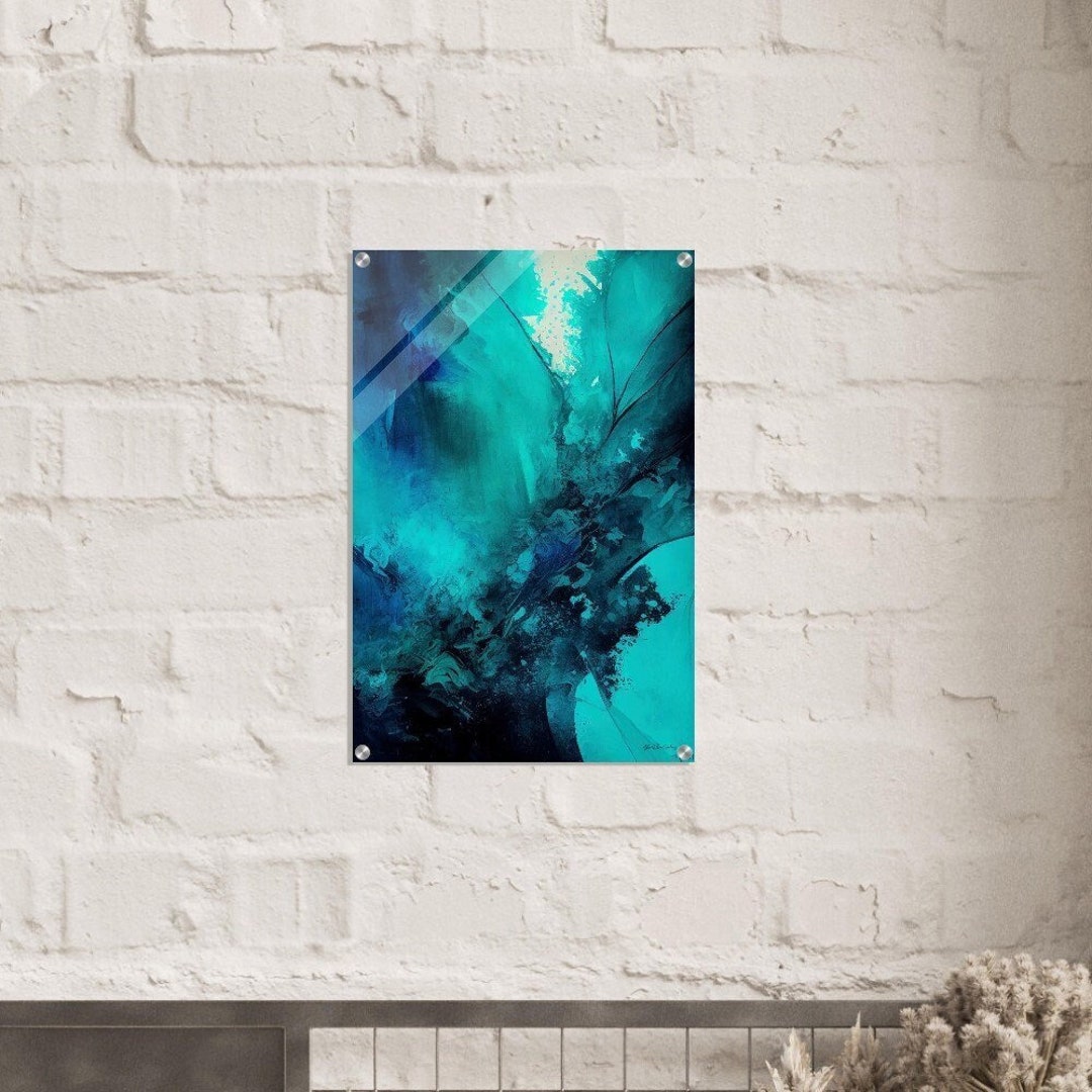 Teal Abstract Art Print Modern Home Decor - Etsy
